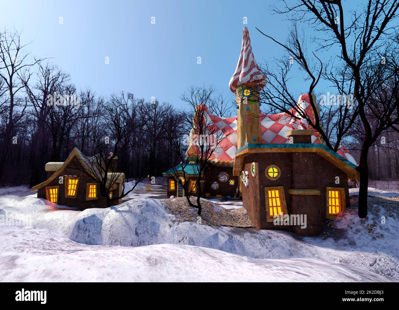 3D Rendering Gingerbread House Stock Photo - Alamy