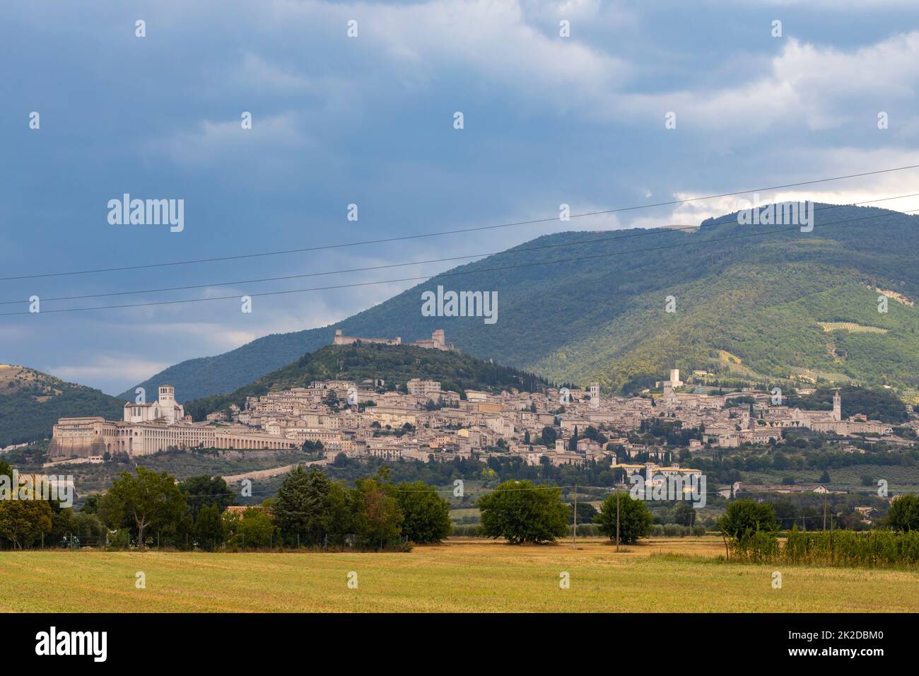 Panoramic view of Assisi old town, Province of Perugia, Umbria region ...