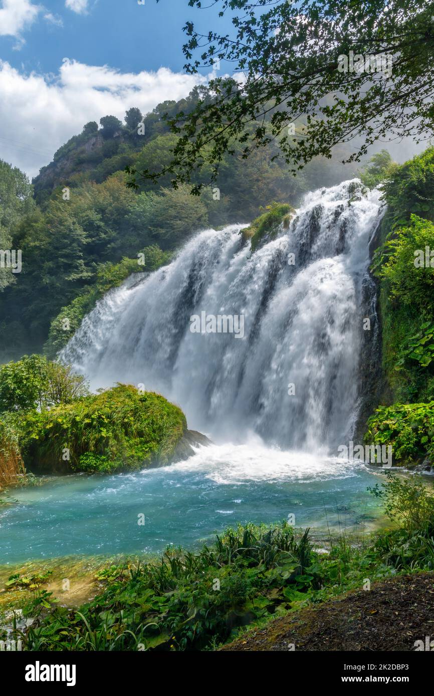 Marmore falls, Cascata delle Marmore, in Umbria region, Italy Stock ...