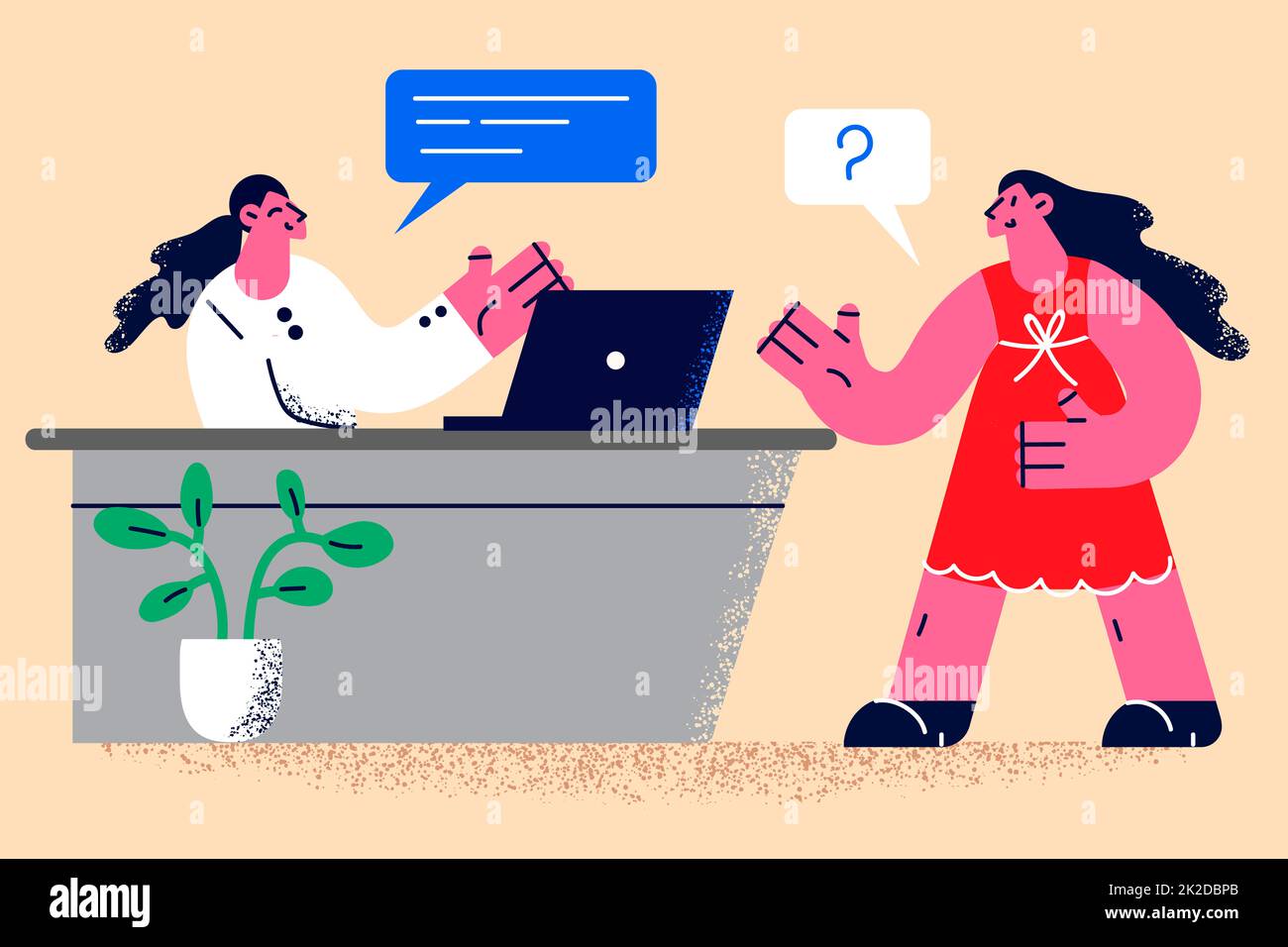 Cartoon illustration woman manager hotel hi-res stock photography and ...