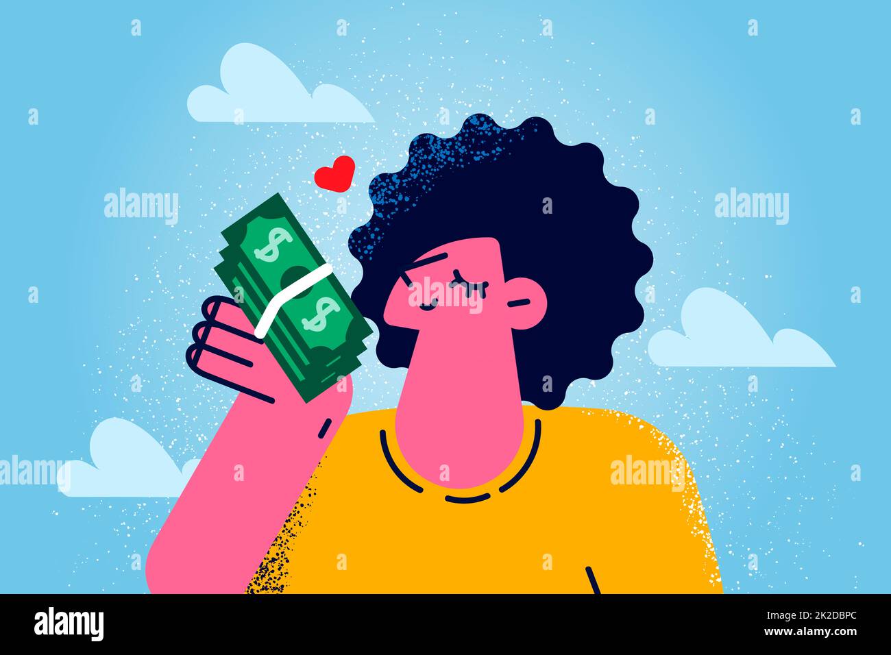 Woman happy with money illustration hi-res stock photography and images ...
