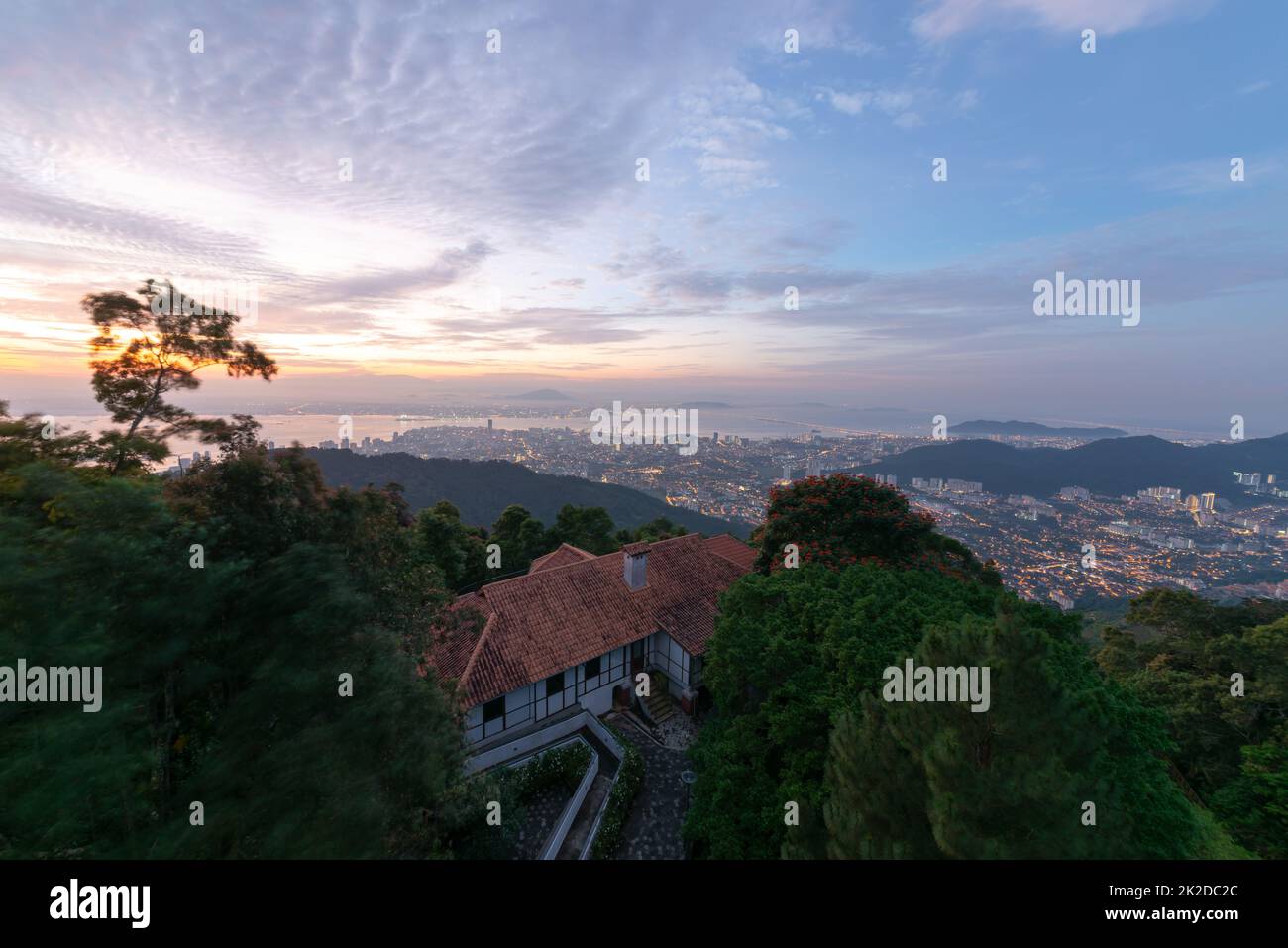 Bungalow with background of Georgetown Stock Photo - Alamy