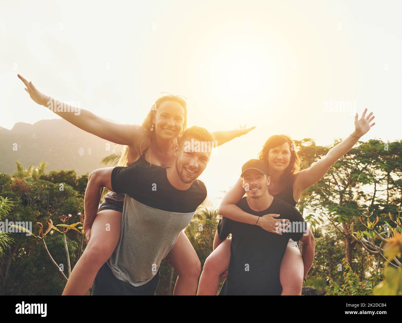 Youre Never Too Old For Fun Shot Of A Happy Group Of Friends Enjoying