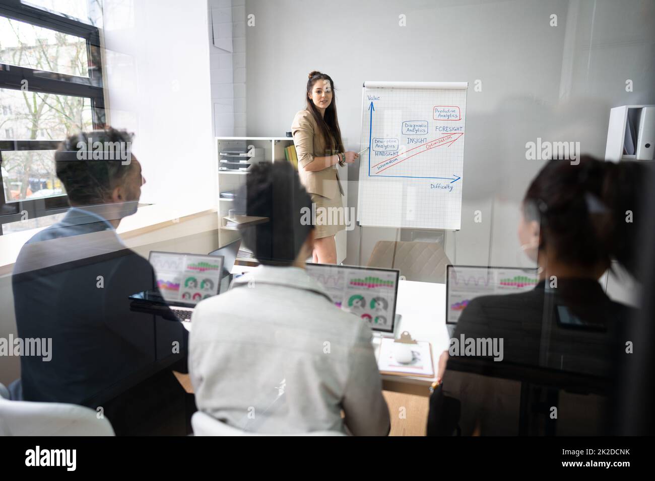 Woman Giving Business Presentation Stock Photo - Alamy