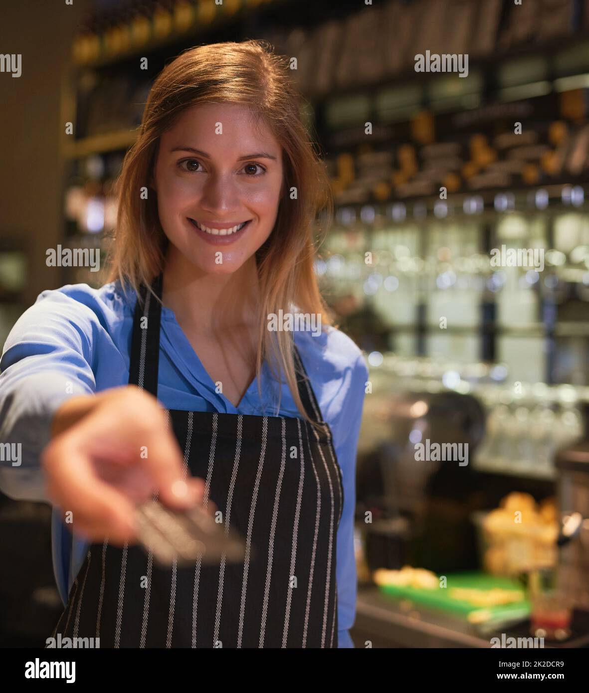 Thank you for your patronage. Portrait of an attractive young woman ...