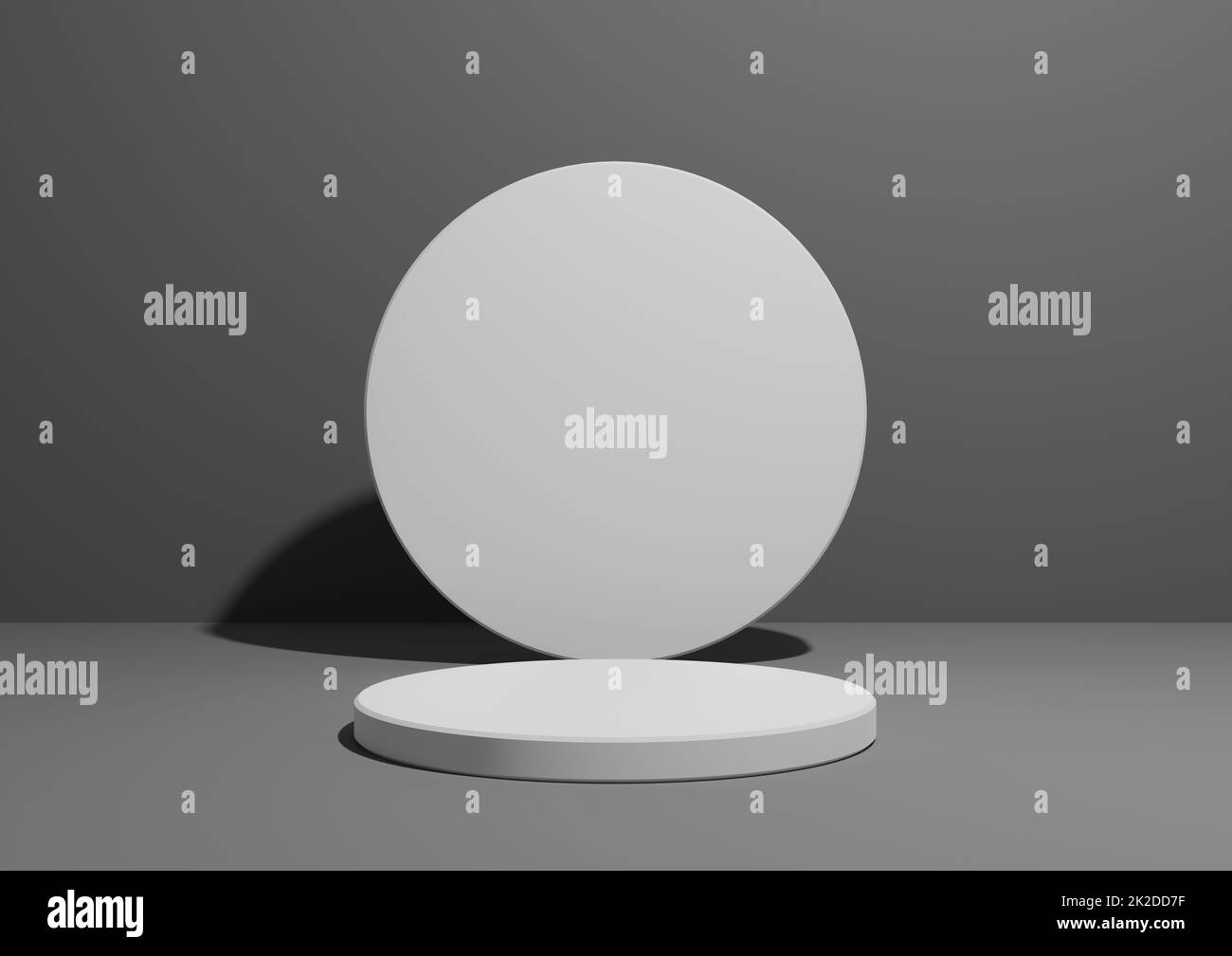 Dark graphite gray, black and white, 3D render of a simple, minimal ...