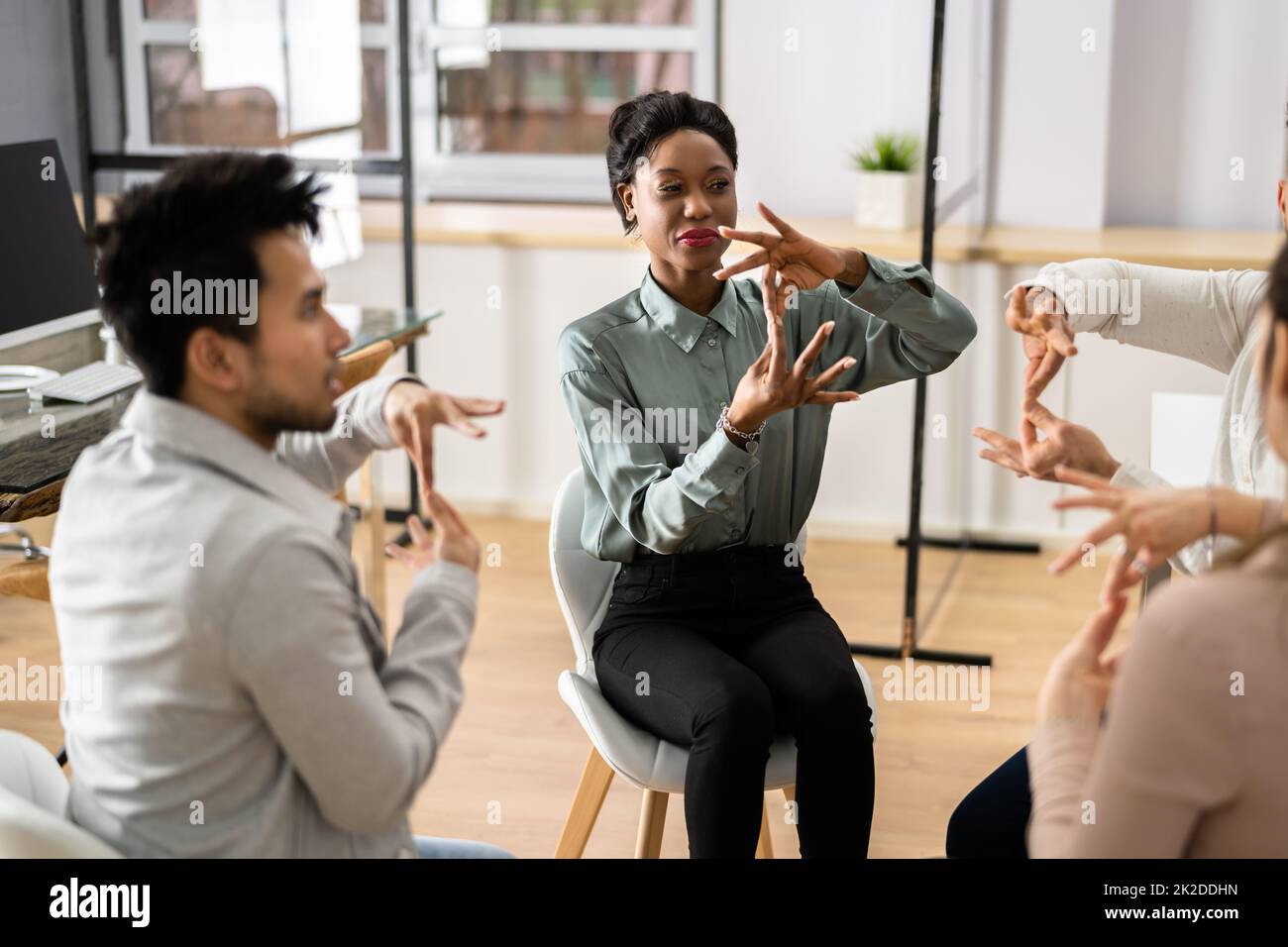 Sign Language Learning Stock Photo - Alamy Sign Language Learning Stock Photo - Alamy
