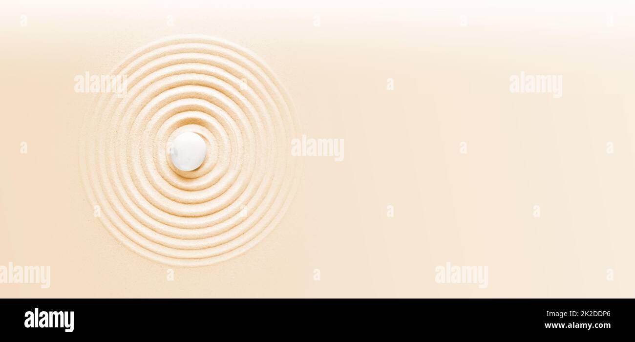 Zen japanese garden background top view. Horizontal banner Stock Photo ...