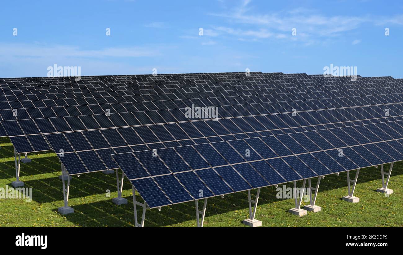 solar power plant electricity renewable energy environment resource 3D ...