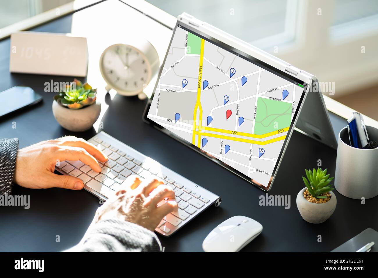 Young male using gps navigation hi-res stock photography and images - Alamy