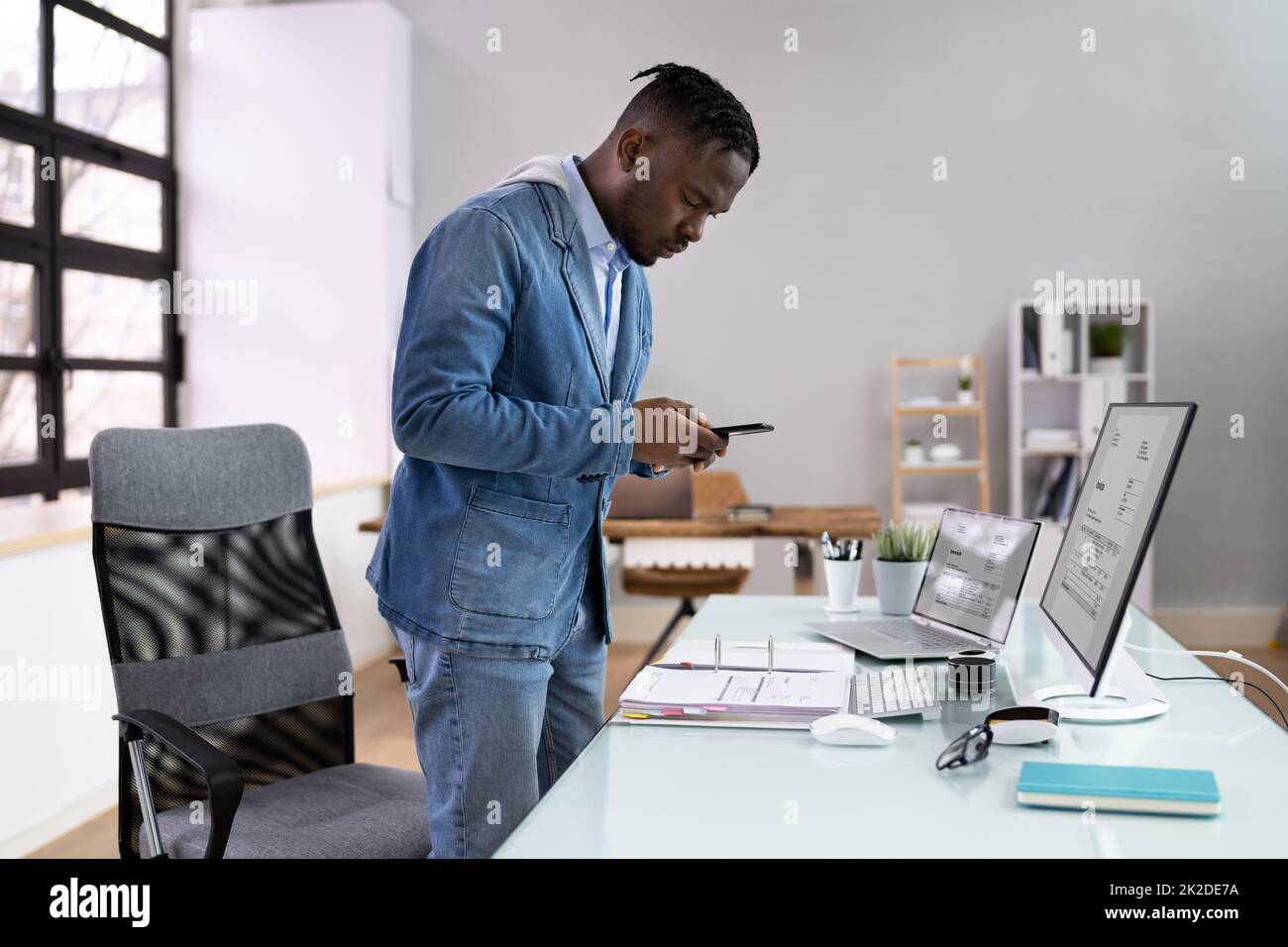 Taking Document Picture Or Photo With Phone Stock Photo - Alamy