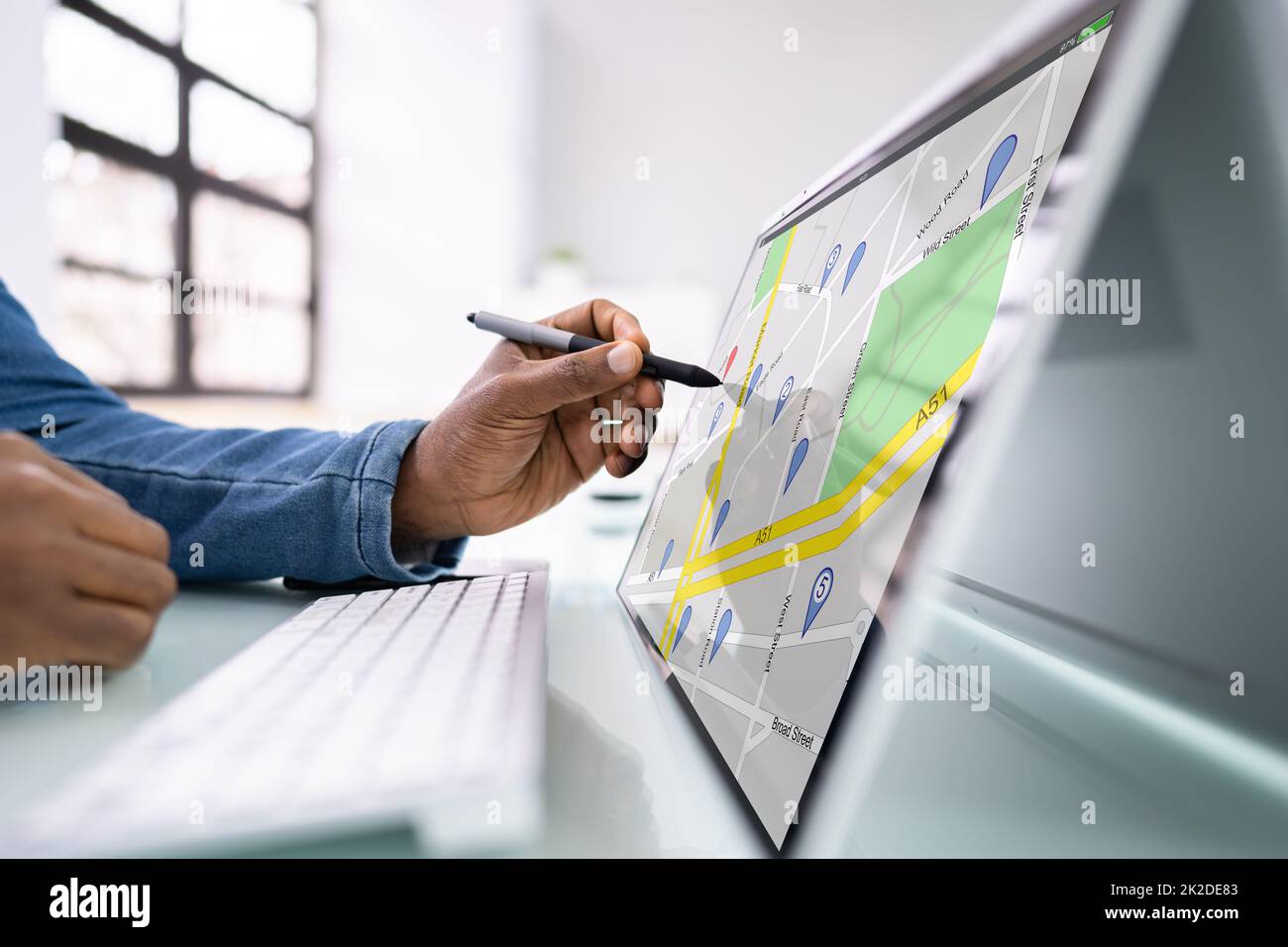 GPS Location Map Search Online Stock Photo - Alamy