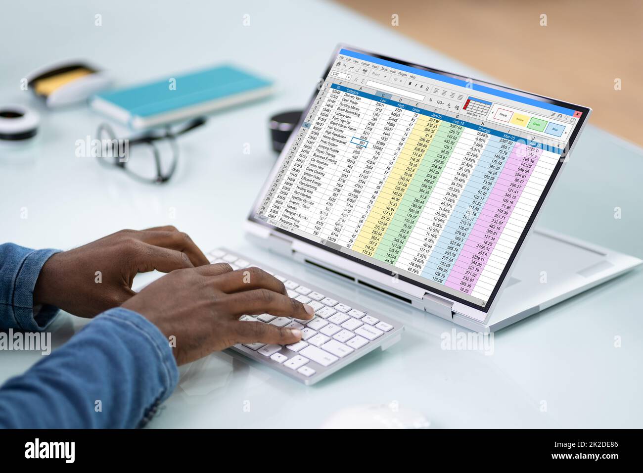 Electronic Spreadsheet Analyst Or Auditor Using Software Stock Photo ...