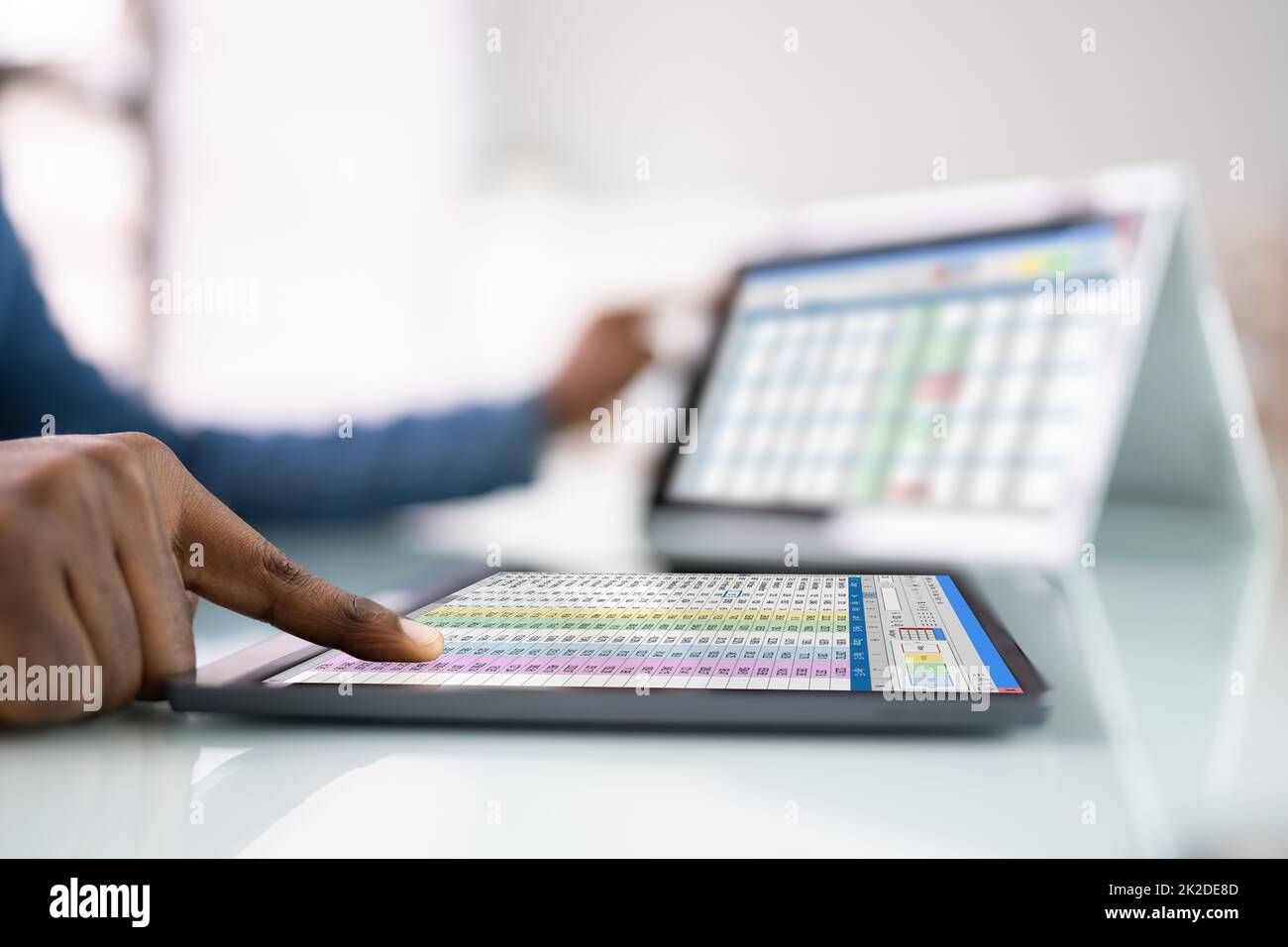 Financial Analyst Using Spreadsheet Software Stock Photo - Alamy