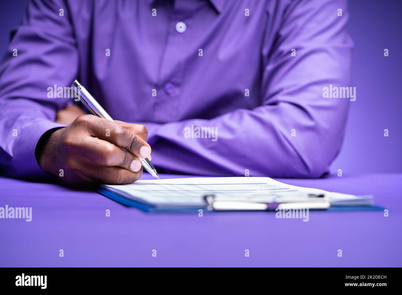 African American Writing Contract Form Close Stock Photo - Alamy