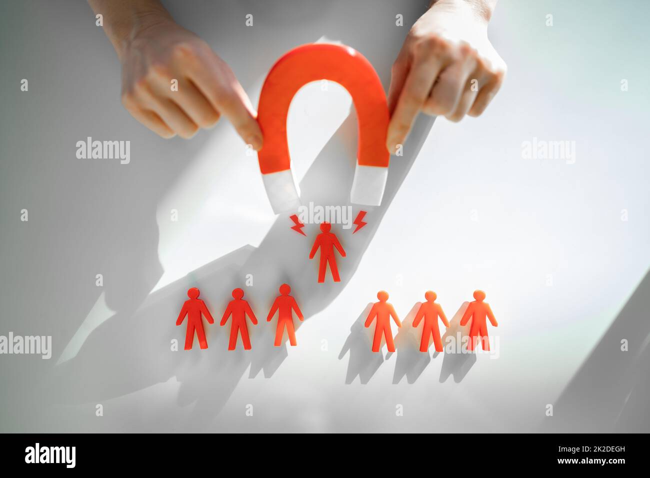 Business Lead And Customer Generation Magnet Pulling Stock Photo - Alamy