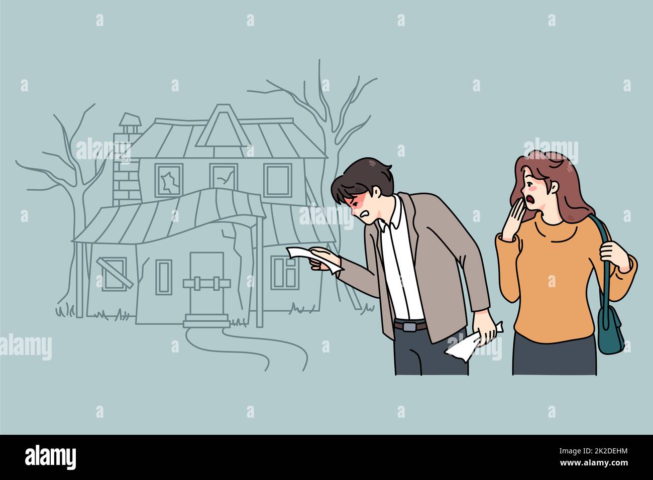 Renovation house couple shocked hi-res stock photography and images - Alamy