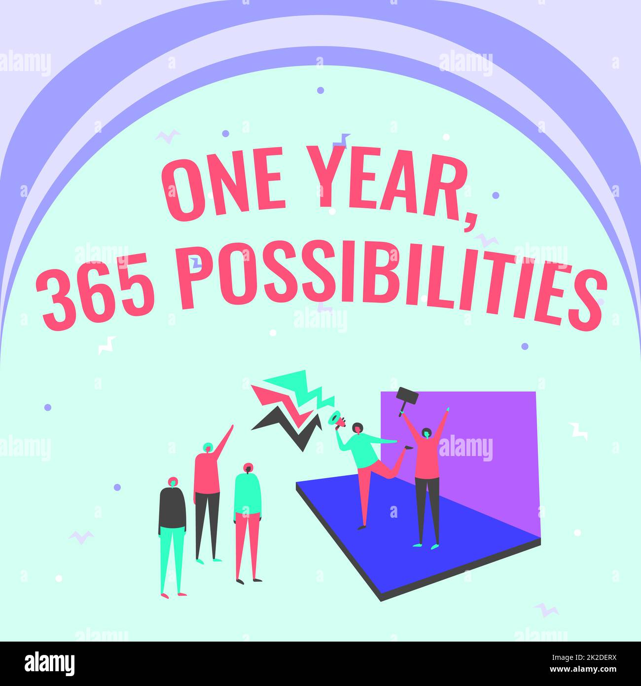 Text showing inspiration One Year, 365 Possibilities. Concept meaning ...