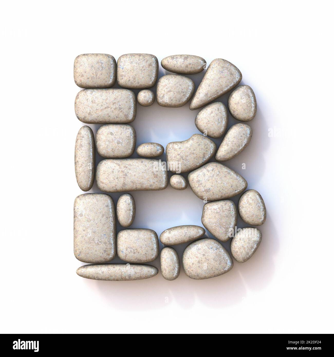Pebble font Letter B 3D Stock Photo - Alamy