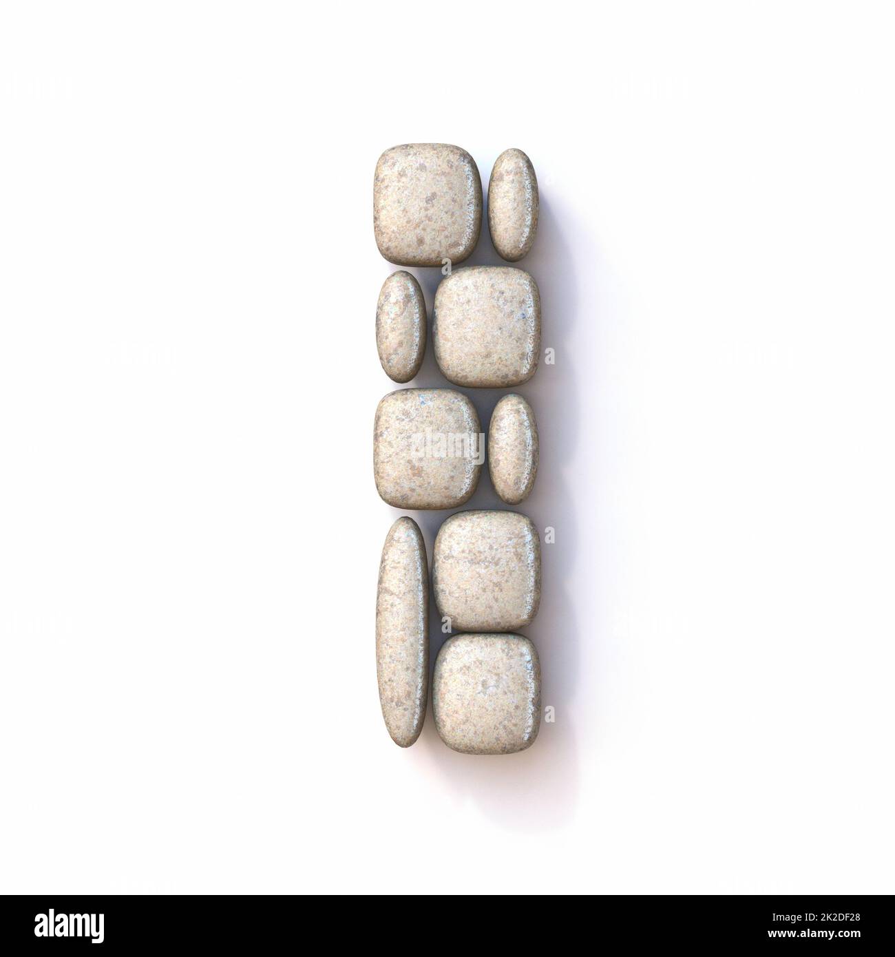 Pebble font Letter I 3D Stock Photo - Alamy