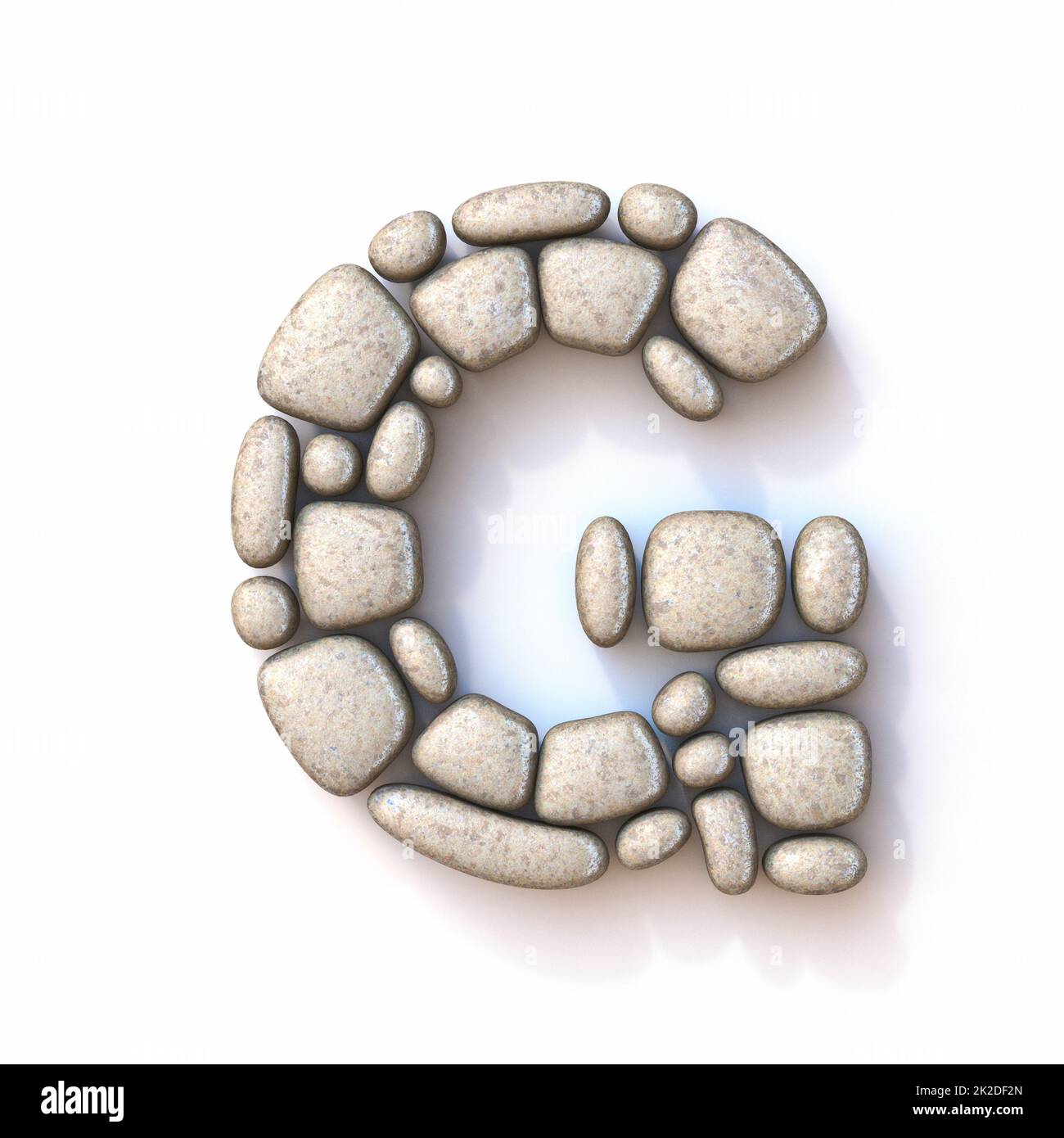 Pebble font Letter G 3D Stock Photo - Alamy