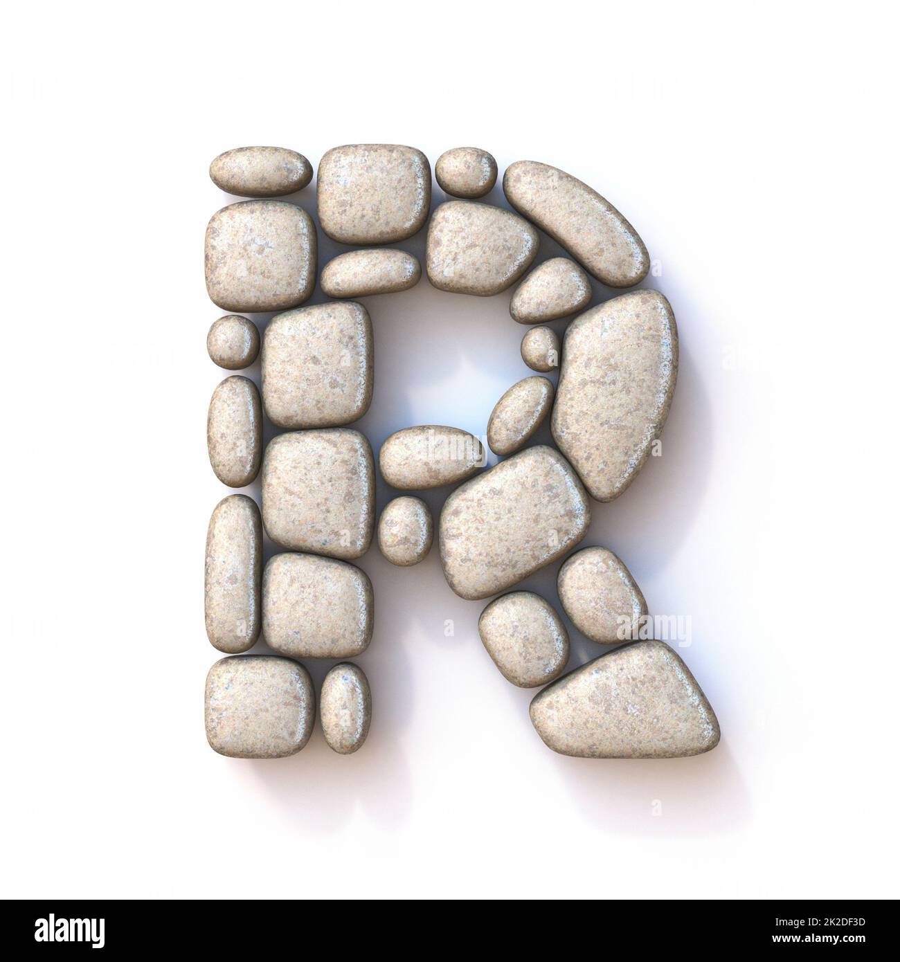 Pebble font Letter R 3D Stock Photo - Alamy