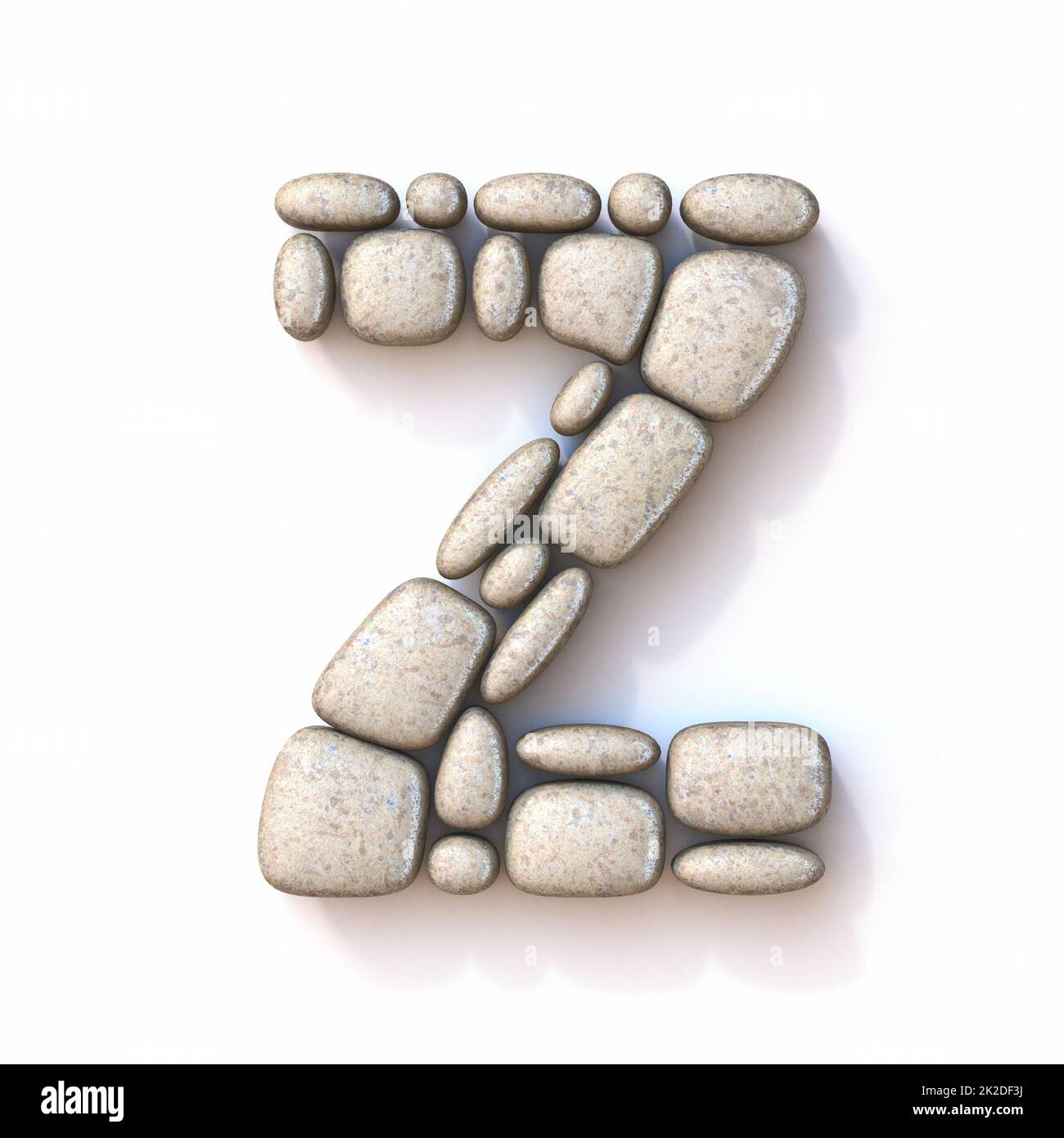 Pebble font Letter Z 3D Stock Photo - Alamy