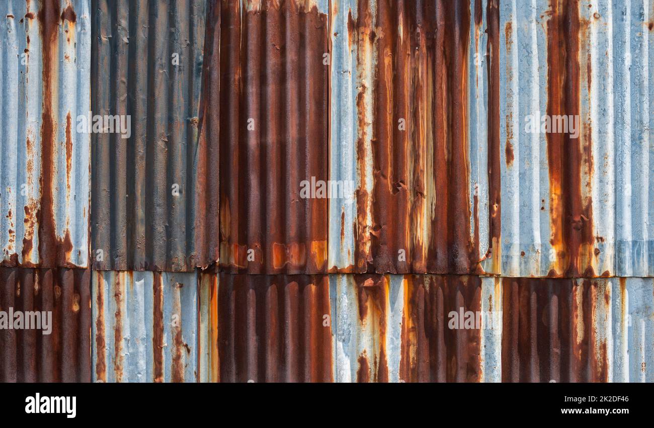 Rusty corrugated galvanised iron wall texture for background Stock ...