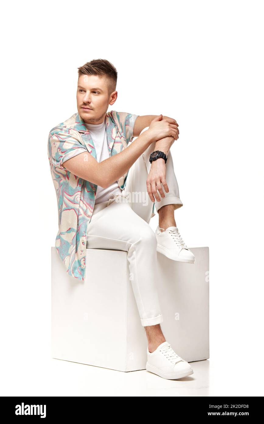 Young man in clothes Cut Out Stock Images & Pictures - Alamy