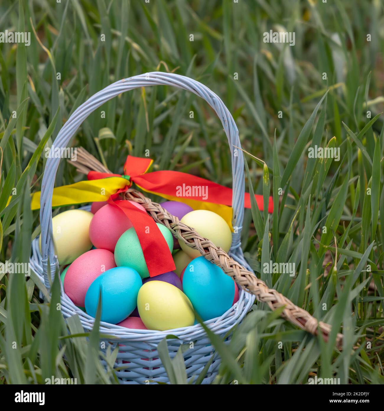 Easter still life with colored eggs Stock Photo - Alamy