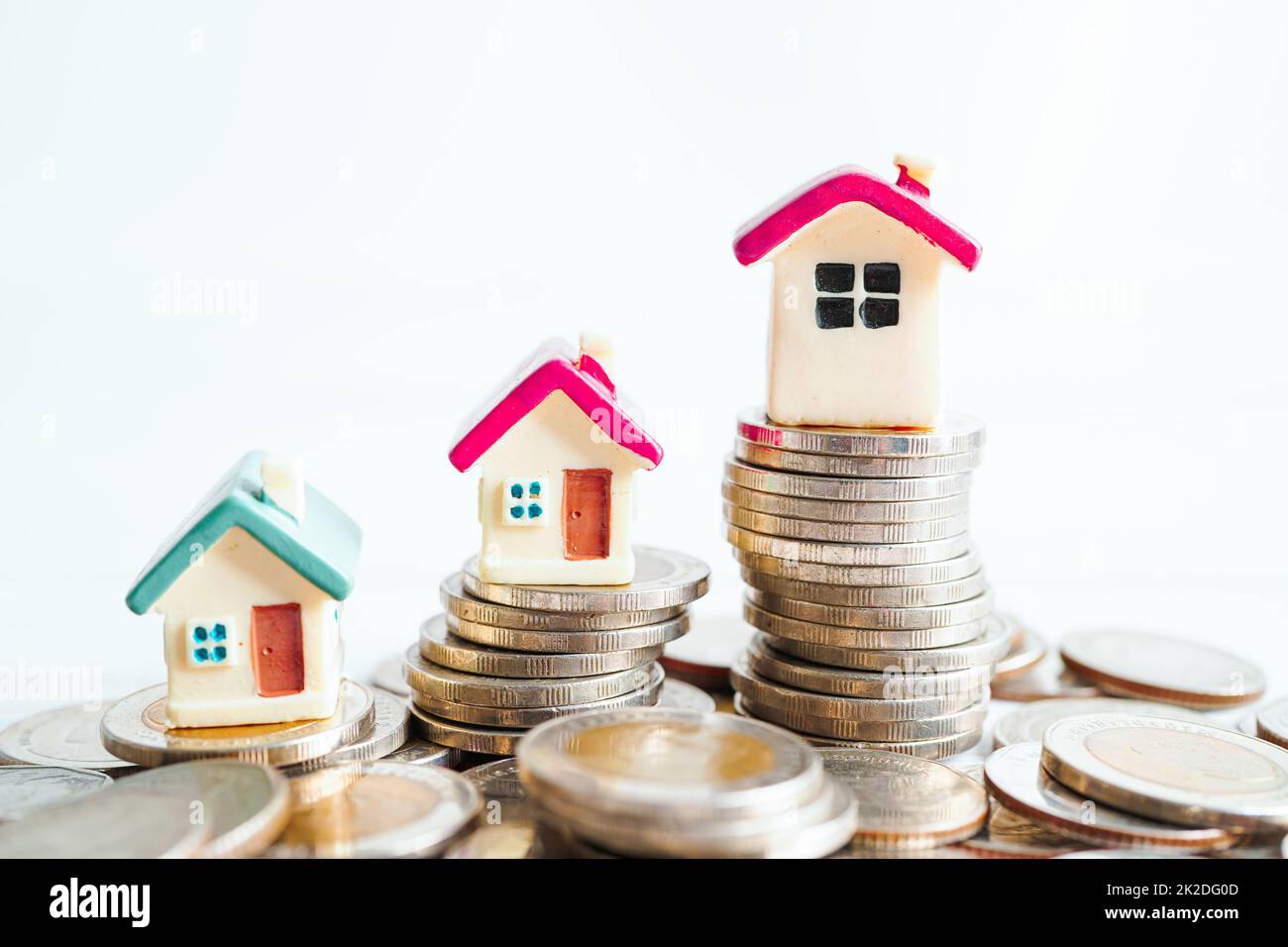 House on coins money, saving bank, real estate investment, .installment ...