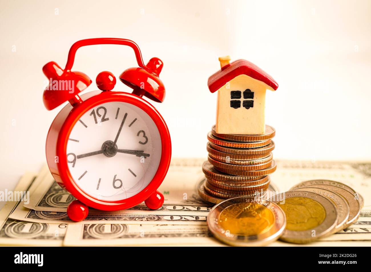 House on coins money, saving bank, real estate investment, .installment ...