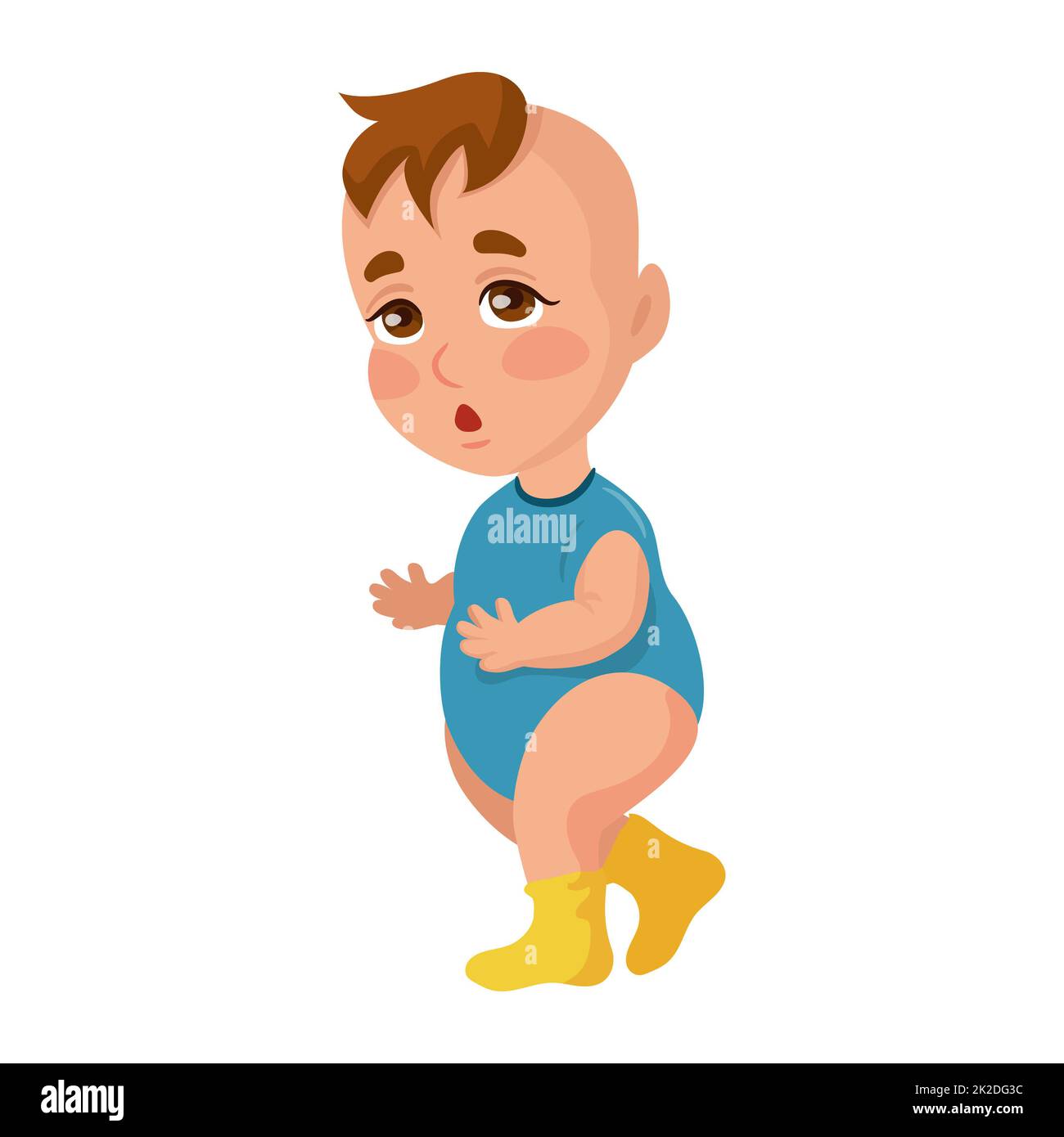 Baby boy learning to walk, isolate on white background - Vector Stock ...
