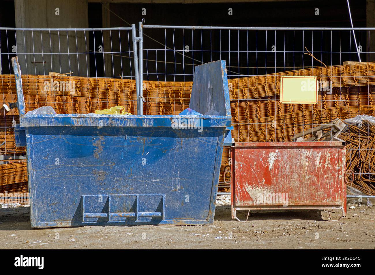 Construction industry site dump containers Stock Photo - Alamy