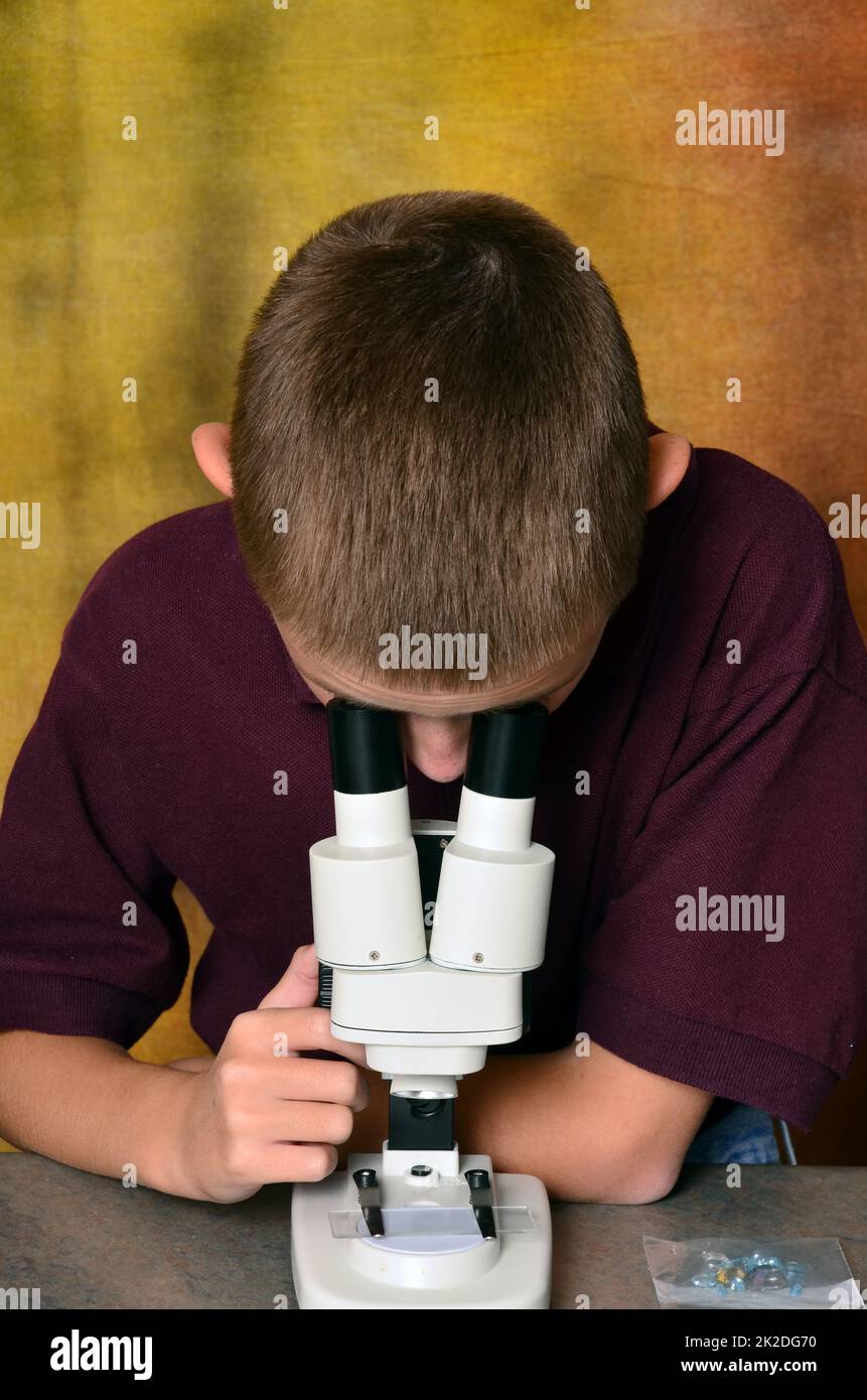 Boy microscope hi-res stock photography and images - Alamy