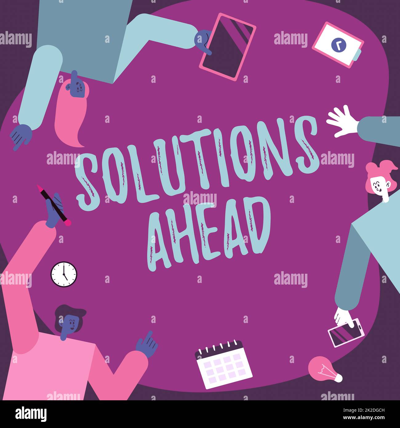 Text sign showing Solutions Ahead. Word Written on in advance action or ...