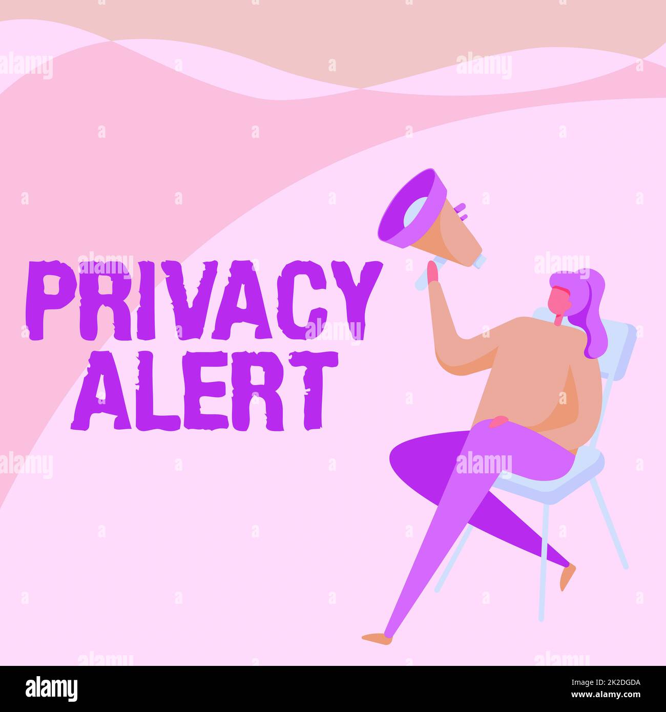 Sign displaying Privacy Alert. Word Written on warns the user from the ...