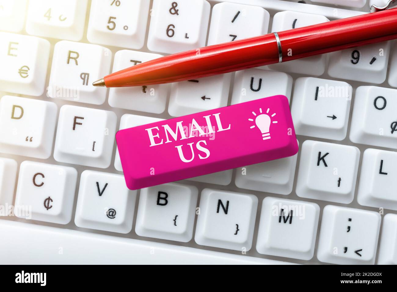 Handwriting text Email Us. Business concept Sending a commercial ...