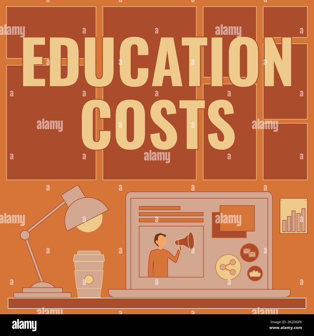 Hand writing sign Education Costs. Word Written on amounts paid for ...