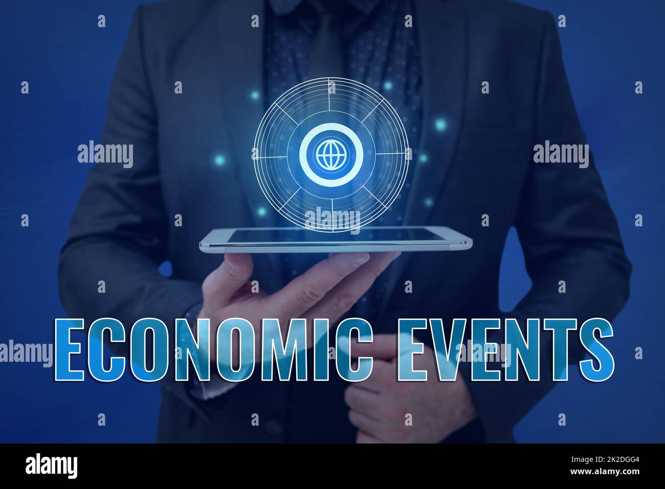 Sign displaying Economic Events. Concept meaning transfer of control of ...