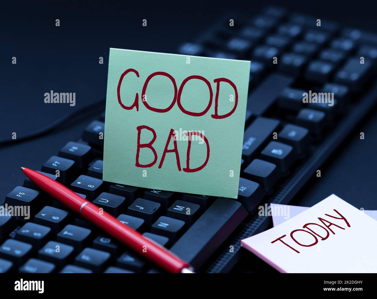 Text sign showing Good Bad. Business concept to seem to be going to ...