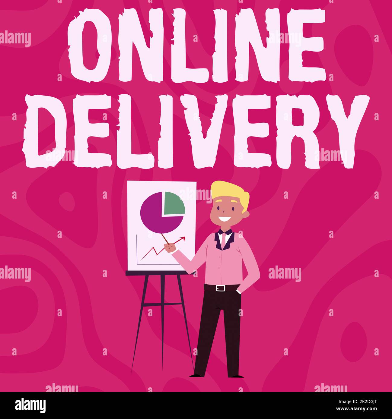 Conceptual display Online Delivery. Word Written on the act or manner ...