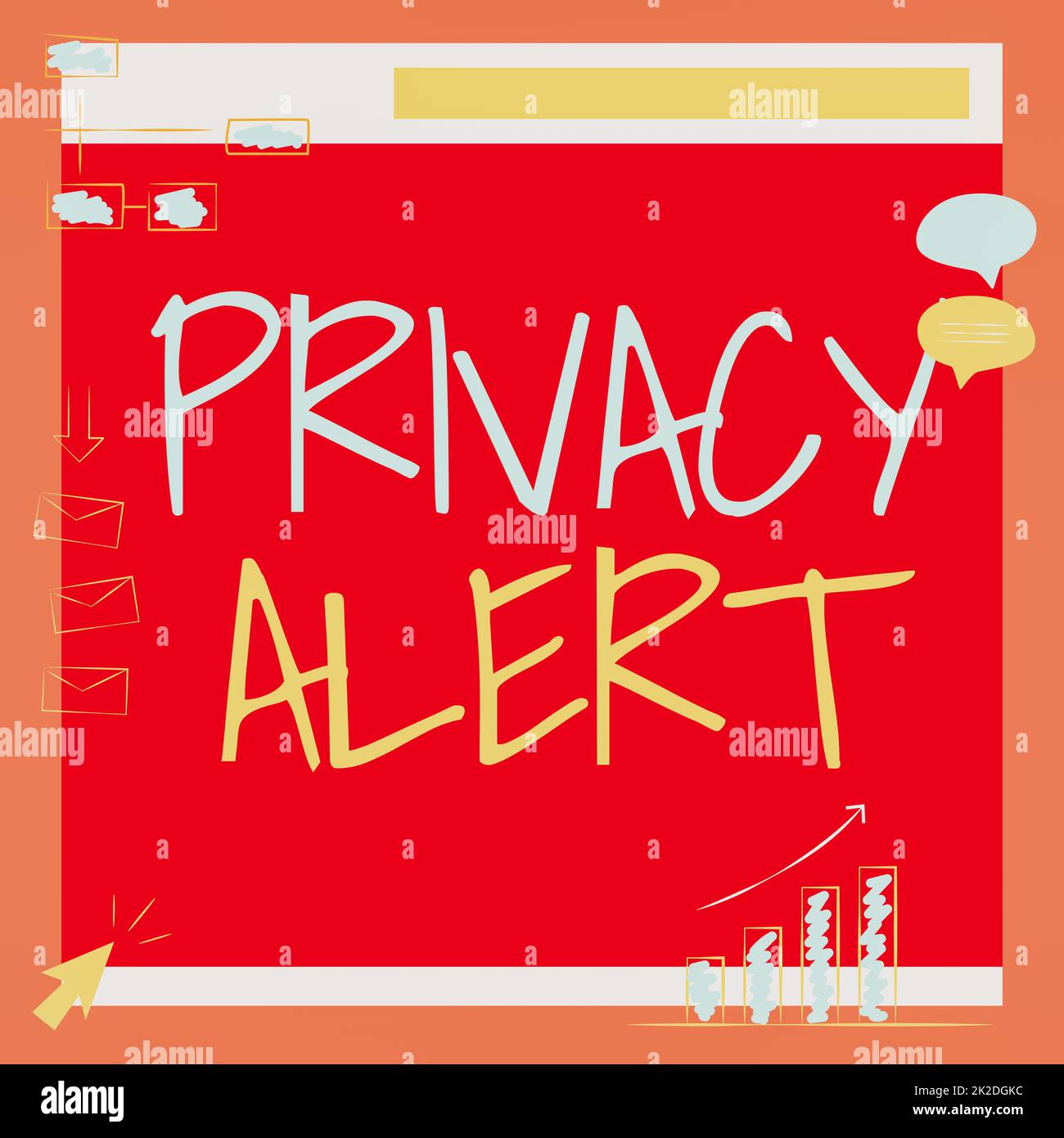 Conceptual display Privacy Alert. Business idea warns the user from the ...