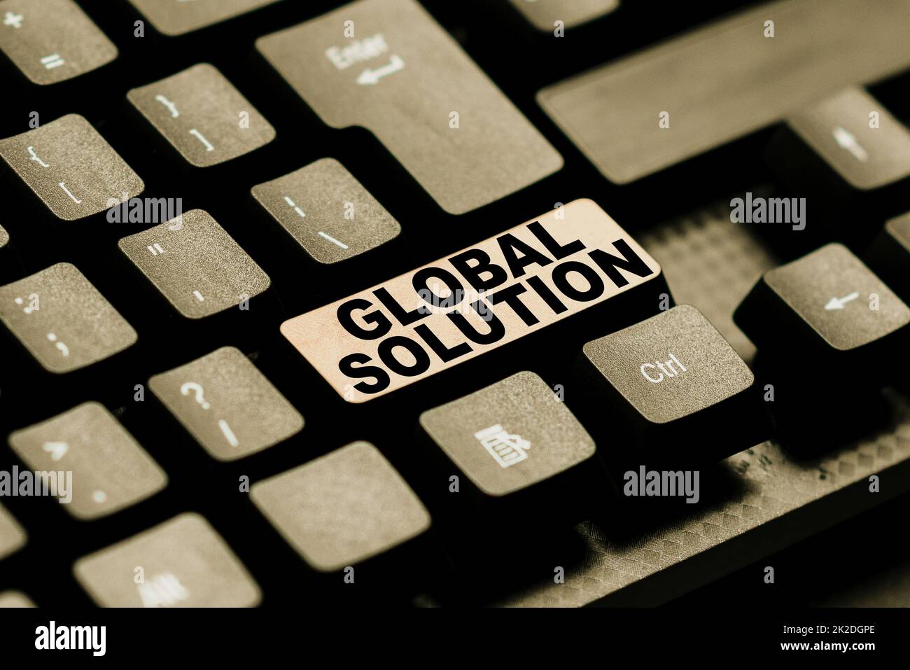Text caption presenting Global Solution. Business overview prototypes that may resolve different ...