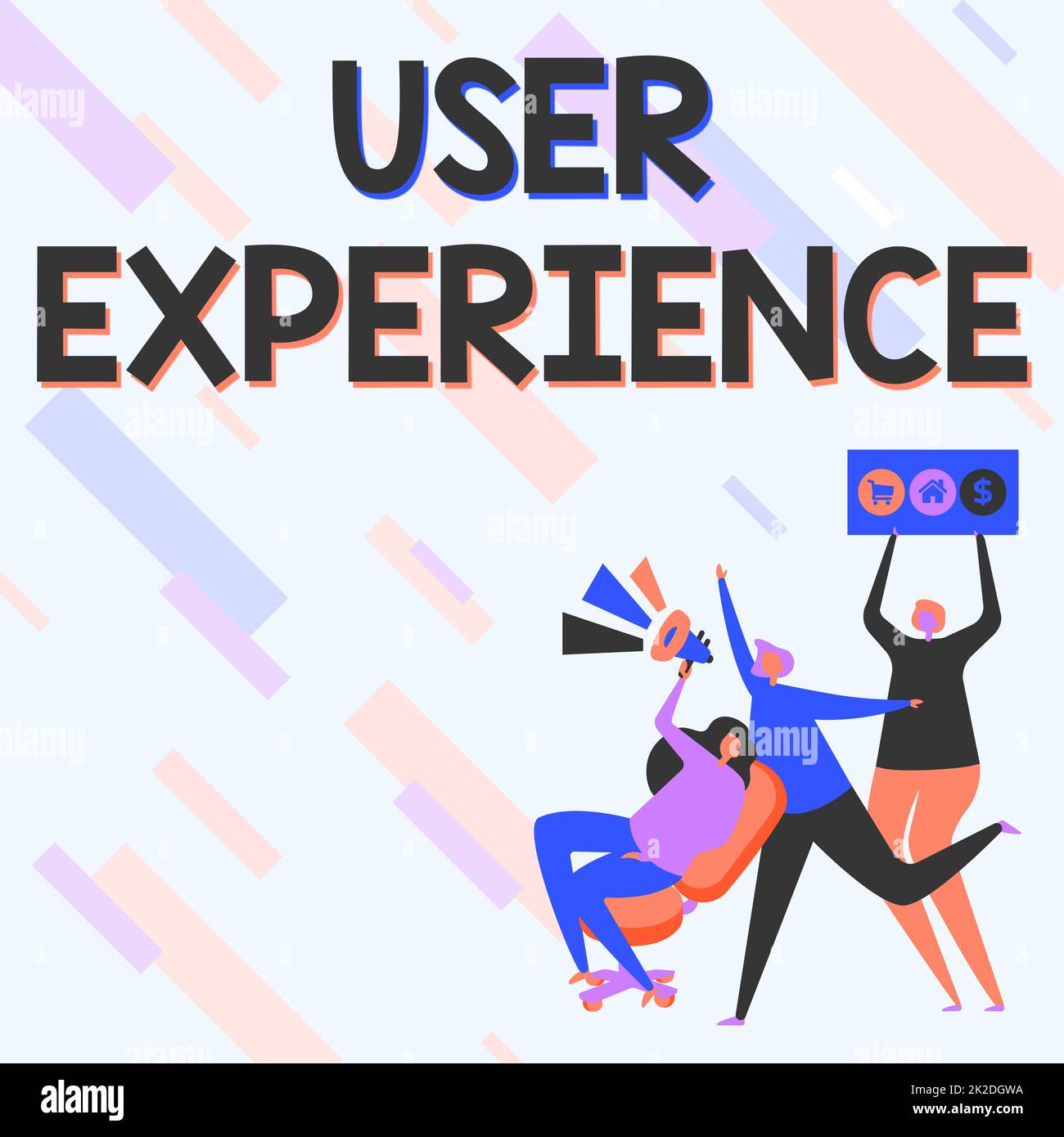 Conceptual display User Experience. Word Written on using website especially in terms how ...