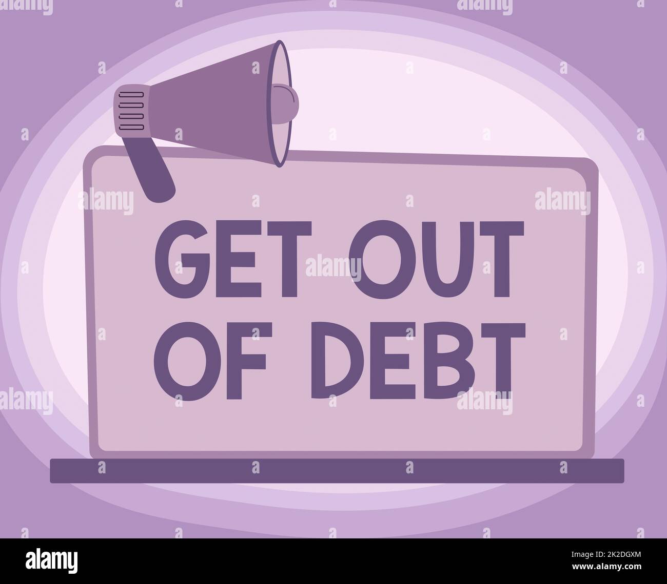 Inspiration showing sign Get Out Of Debt. Business overview No prospect ...