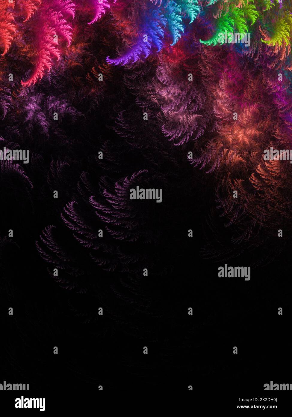 Abstract fractal art background, suggestive of leaf plants. Computer ...