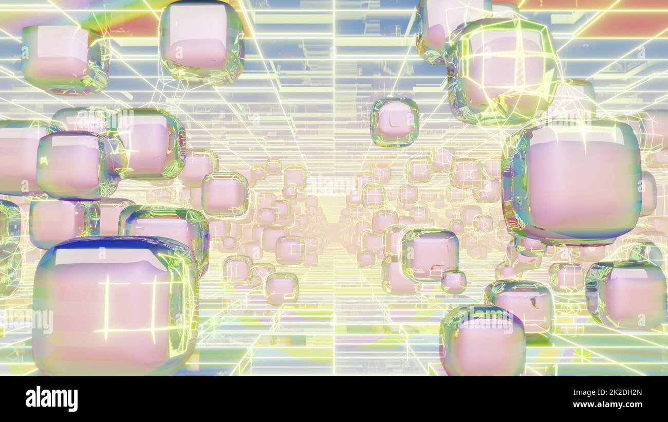 Holographic Geometry Box Stock Photo - Alamy