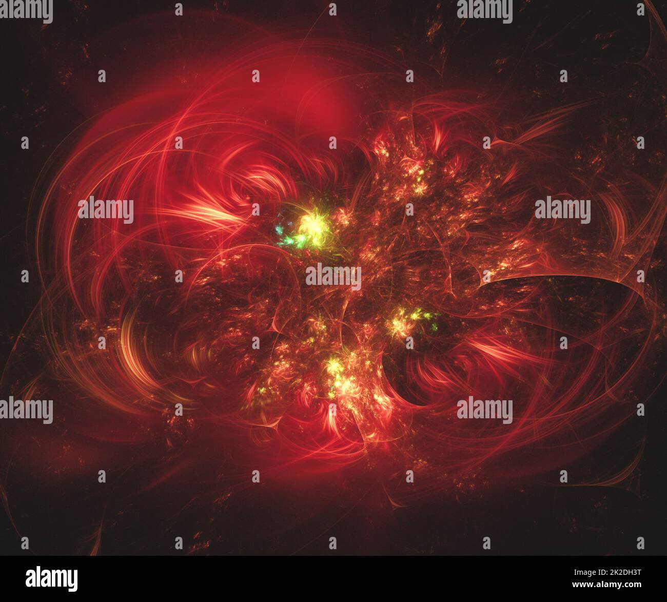 Abstract fractal art background, suggestive of fire flames and hot wave ...