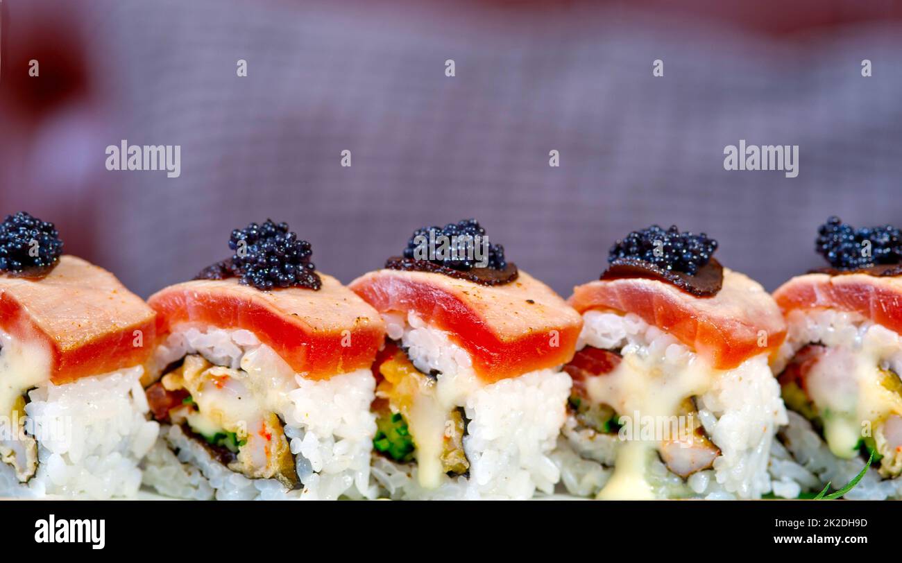 fresh sushi choice combination assortment selection Stock Photo - Alamy